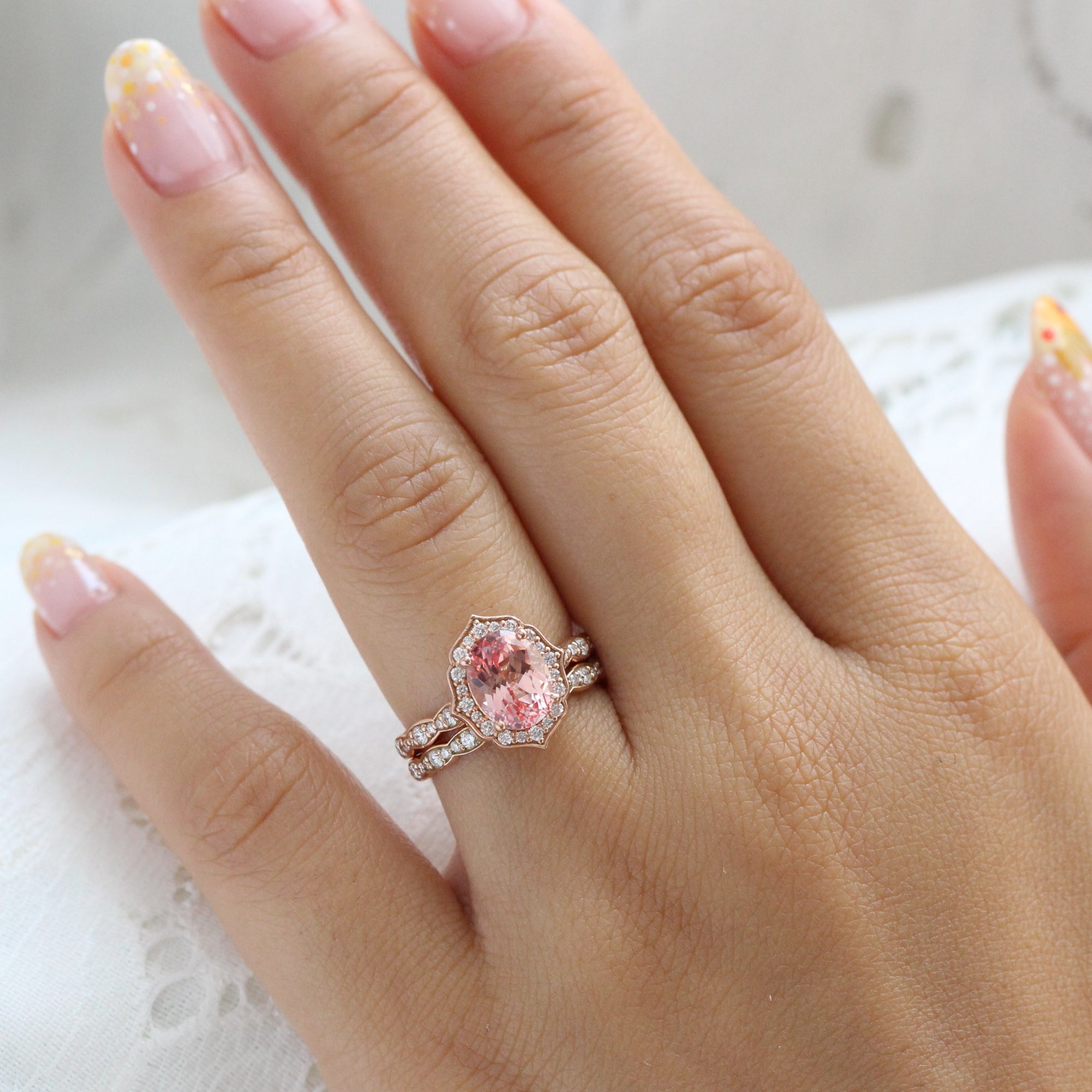 Peach sapphire jewelry store