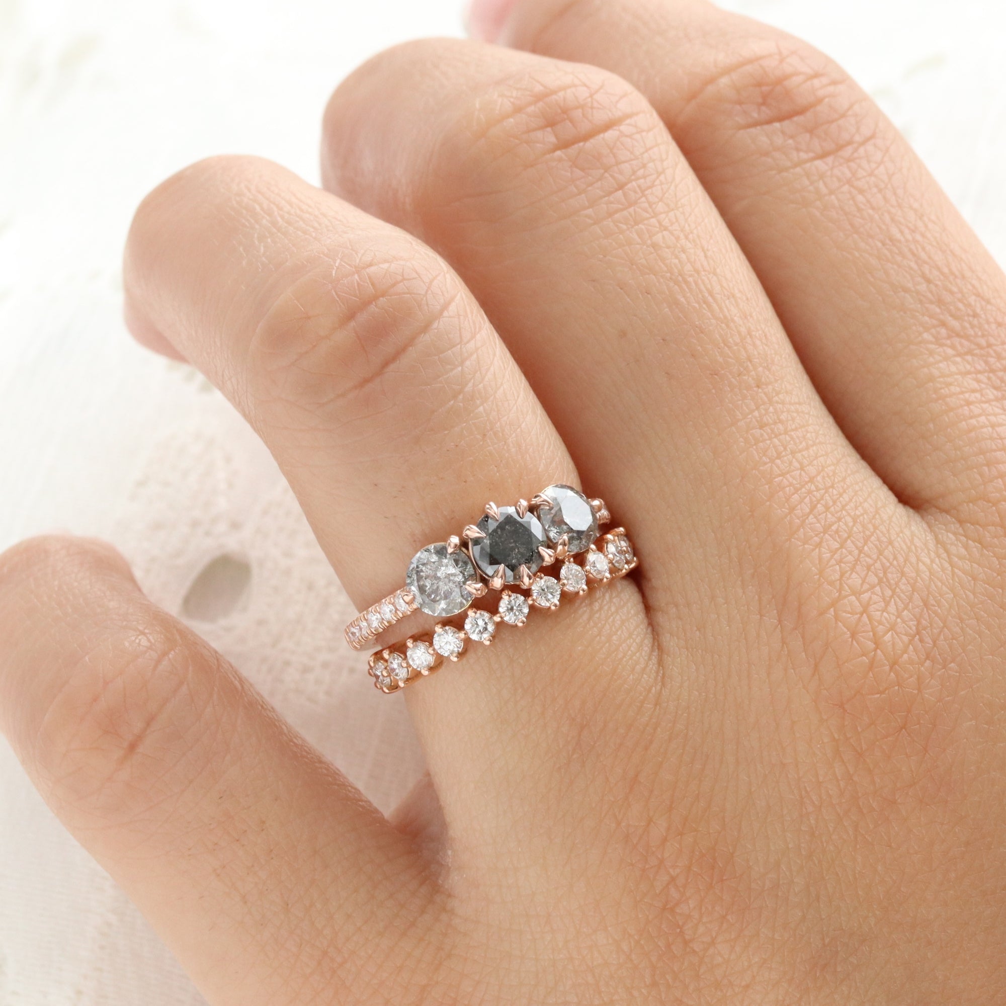 Salt and pepper diamond eternity ring store