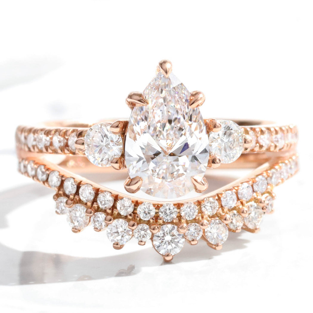 Low Profile Engagement Rings, Low Set Rings Wedding Bands Rose Gold ...