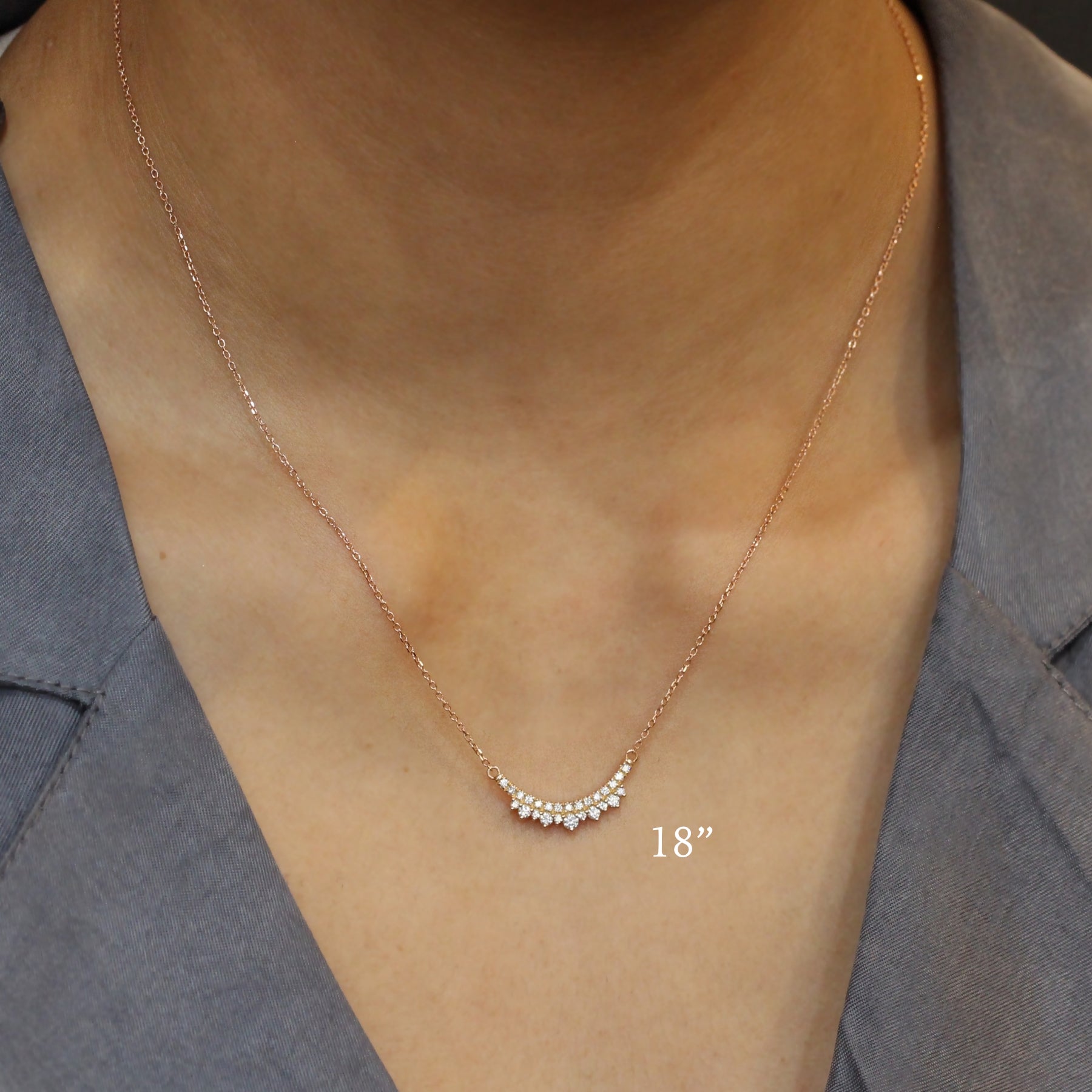 Crown Diamond Necklace Rose Gold Drop Pendant Layering Necklaces Charm ...