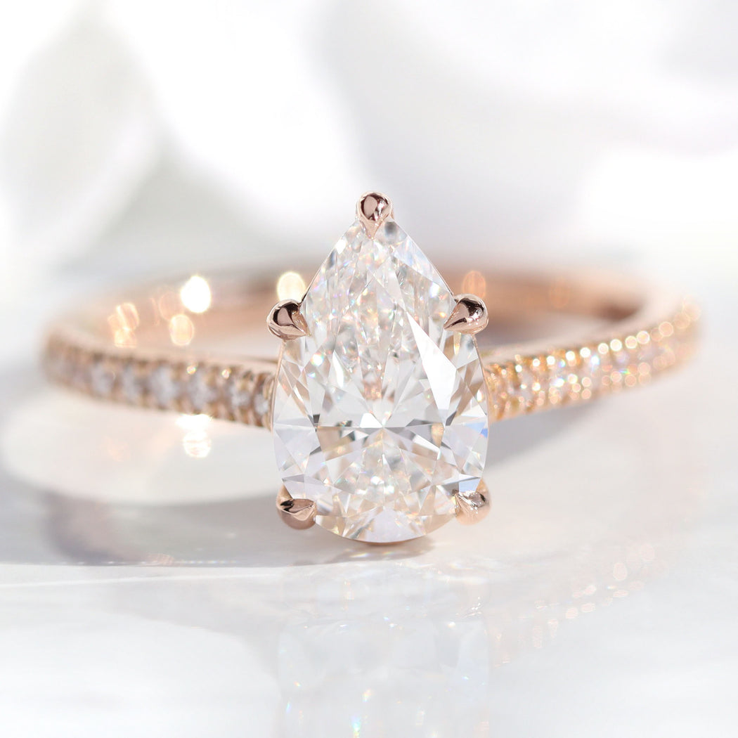 Pear Cut Engagement Rings, Pear Shaped Rings, Pear Bridal Ring Stacks ...