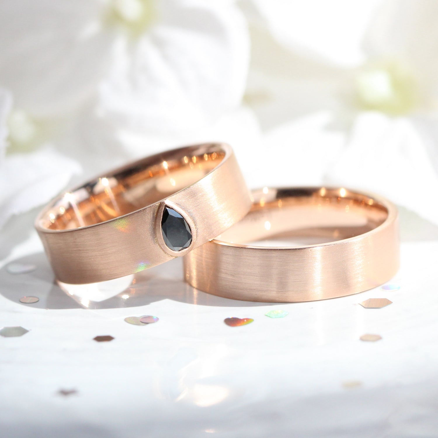 Bezel Set Pear Diamond Ring in Wide Wedding Band Mens Engagement Ring ...